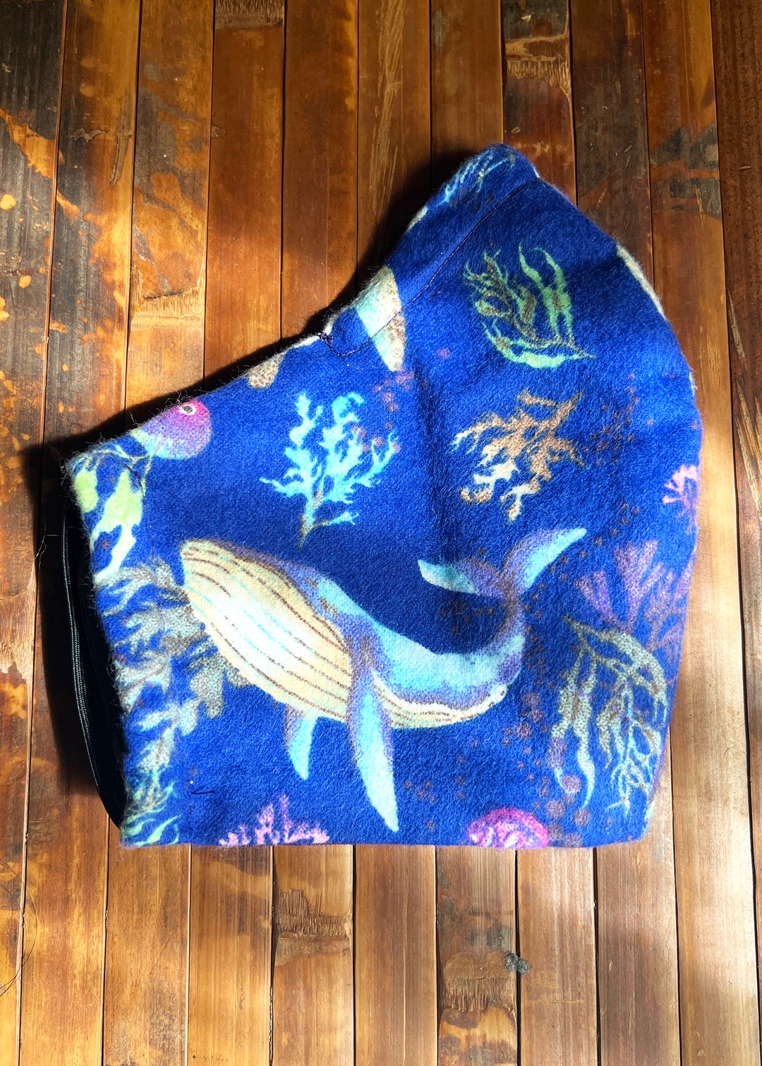 Whales Face Mask | Ocean Sea Creature Blue Cotton Dust Covering ...