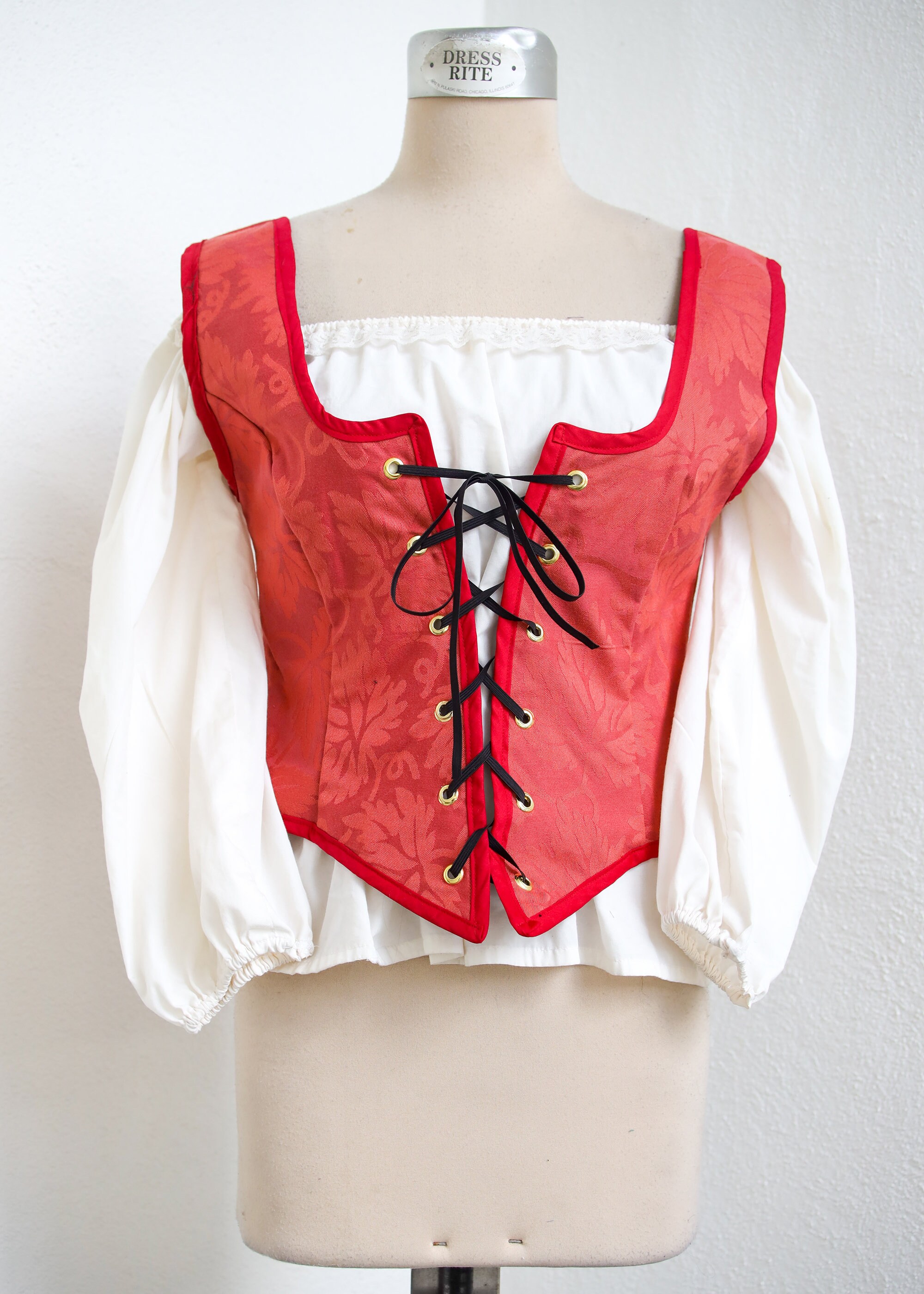 Red Renaissance Bodice Medieval Baroque Corset Lace Front - Etsy