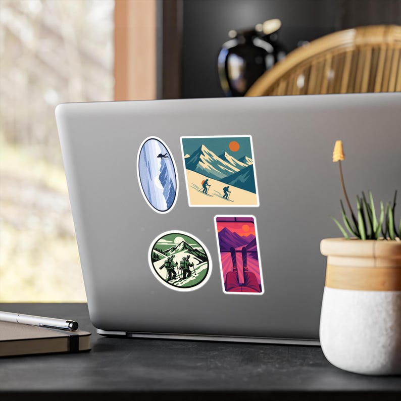 Outdoor Ski Adventure Vinyl Decals | Backcountry Sticker Pack - Etsy
