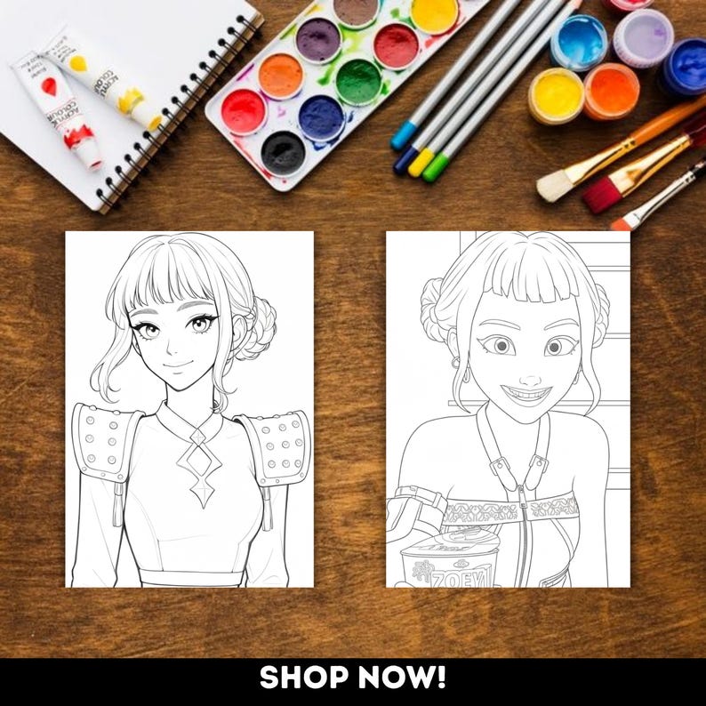 K-pop Demon Huntrix Zoey Coloring Book, Huntrix Saja, 10+ Pages (PDF ...