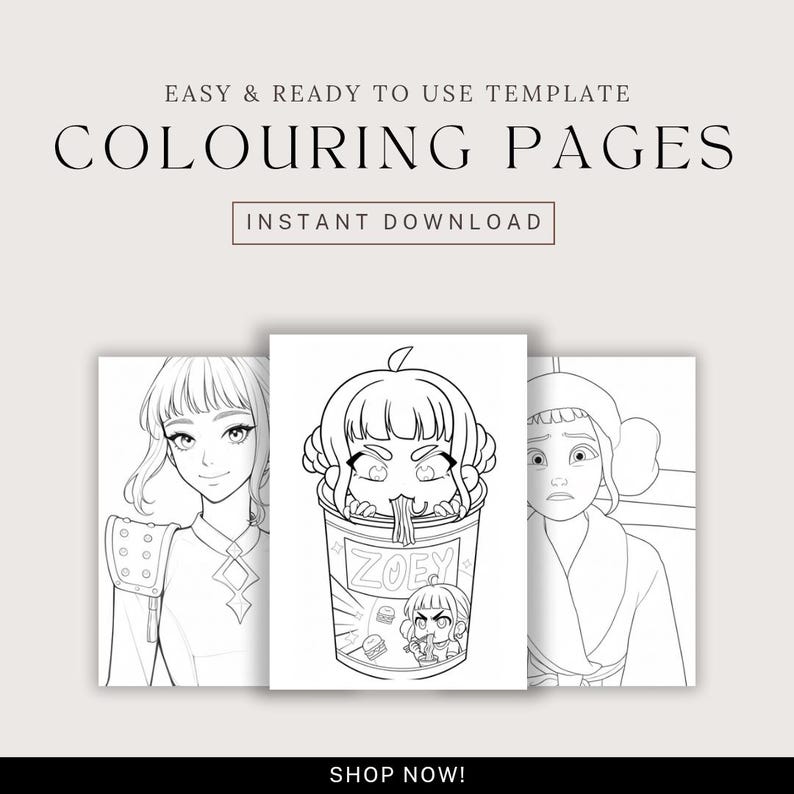 K-pop Demon Huntrix Zoey Coloring Book, Huntrix Saja, 10+ Pages (PDF ...