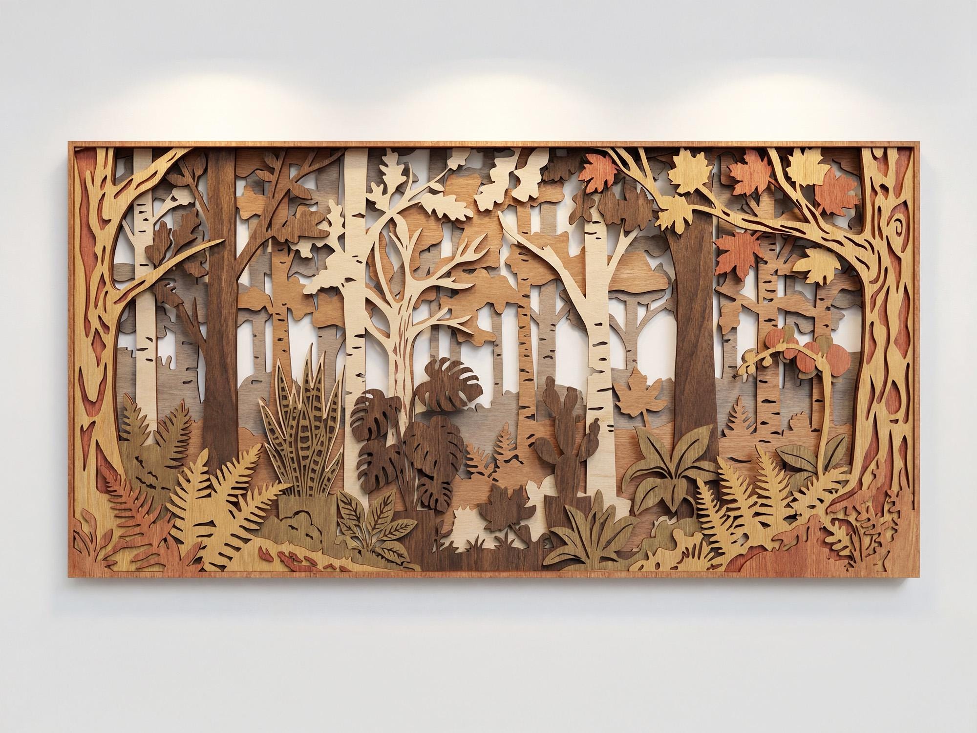 Layered Forest Wood Wall Art SVG 3D Woodland Nature Scene Laser Cut ...