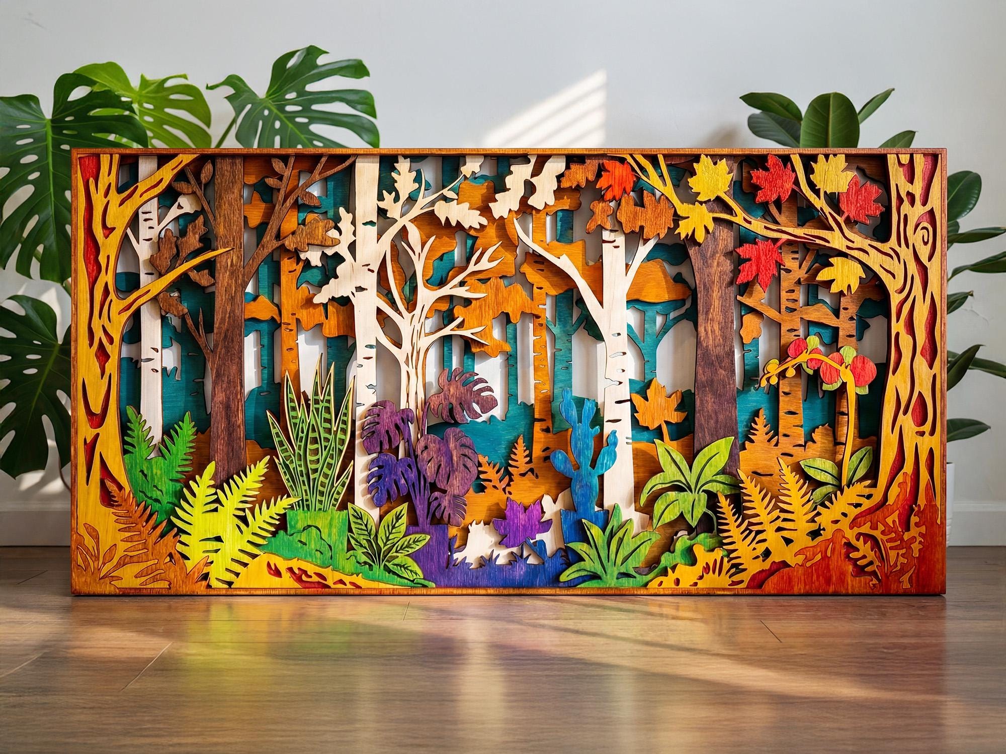 Layered Forest Wood Wall Art SVG 3D Woodland Nature Scene Laser Cut ...