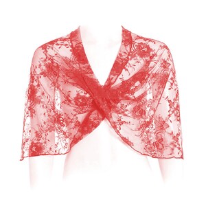 Wedding Coral Lace Shrug With 4 Wearing Options- Shawl, Shrug, Twist ...