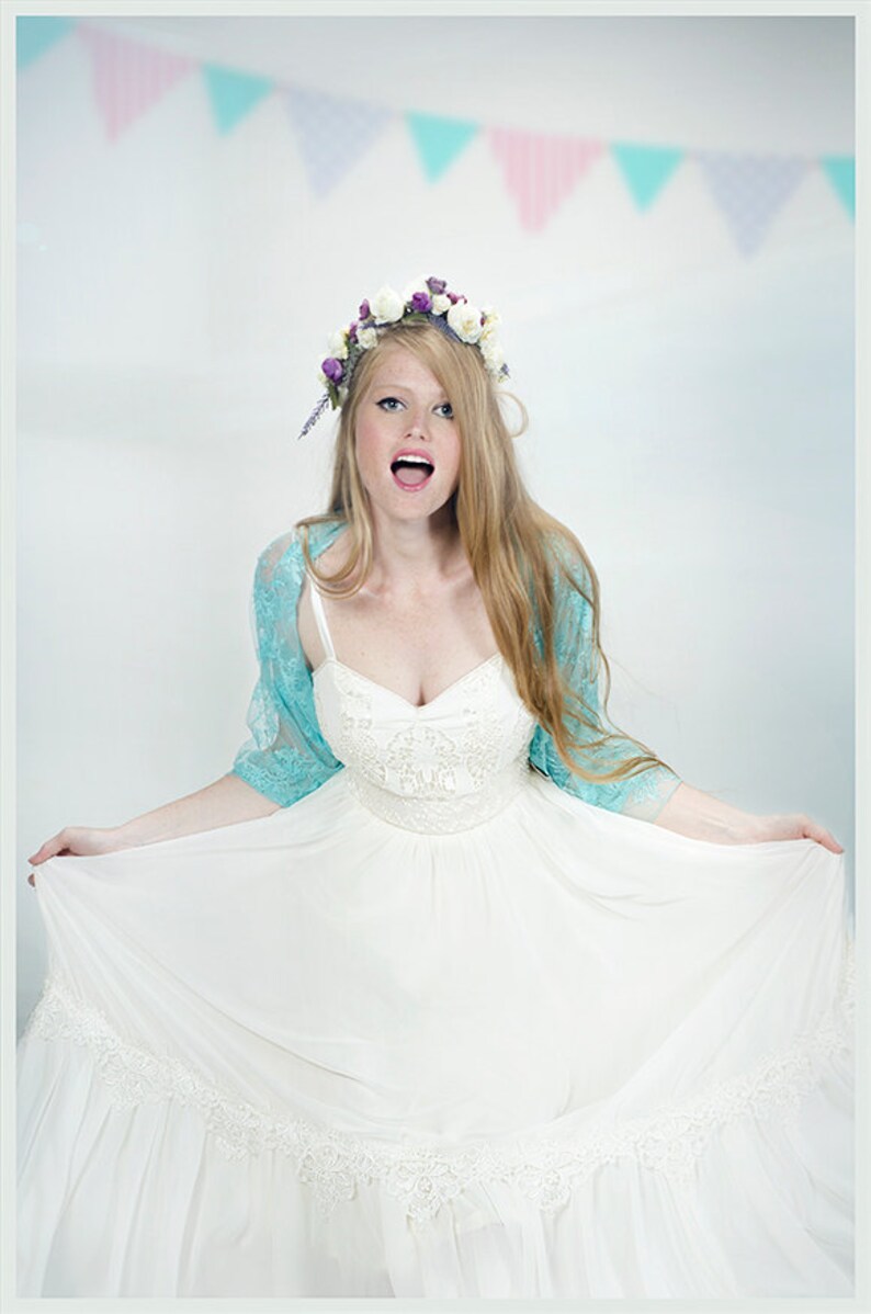 Turquoise Wedding Shrug, Versatile Shawl: Shawl, Shrug, Crisscross and ...