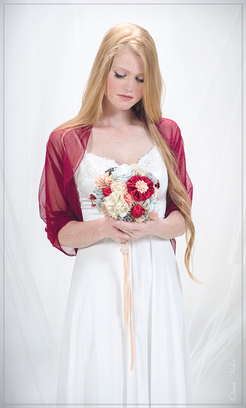 Red Wedding Bolero Versatile Loop Shawl - Etsy