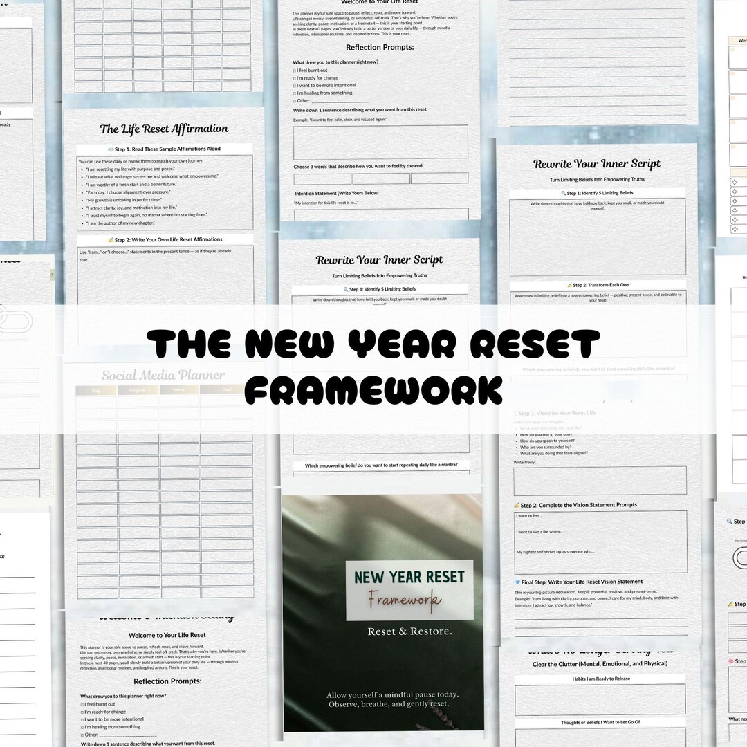 The New Year Reset Framework | Annual Reset Planner | New Year Clarity ...