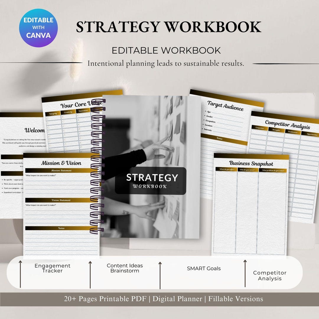 Strategy Workbook | Business and Personal Strategy Planner | Planning ...