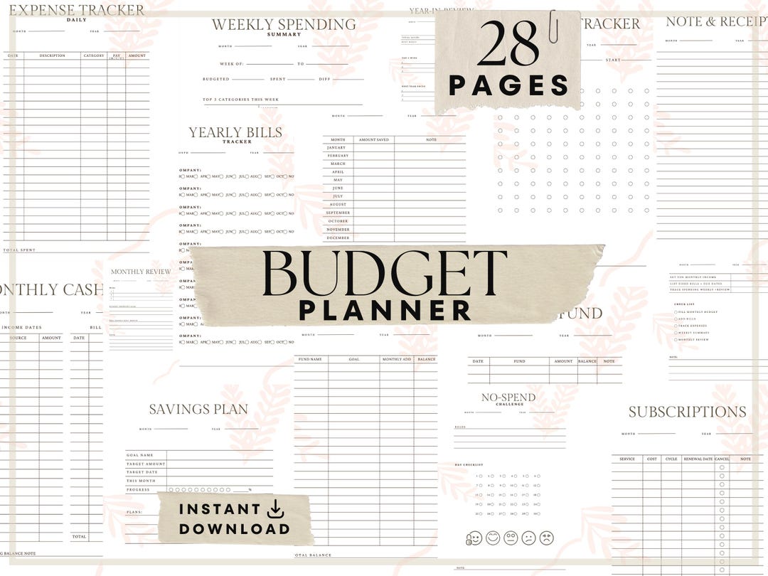 Budget Planner Printable - Weekly, Monthly Finance, Debt, Bill ...