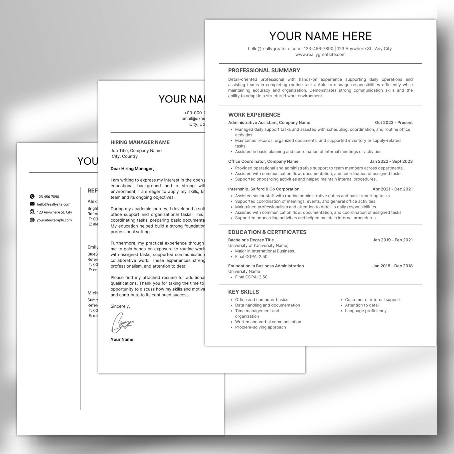 ATS Resume Template Canva | Modern Minimalist Design (editable 1 Page ...