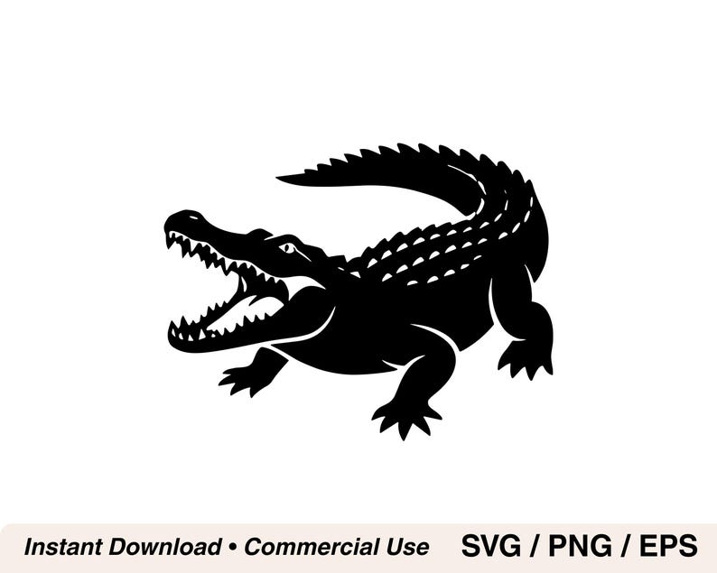 Crocodile Alligator SVG Bundle, Predator Silhouette, Gator Clipart ...