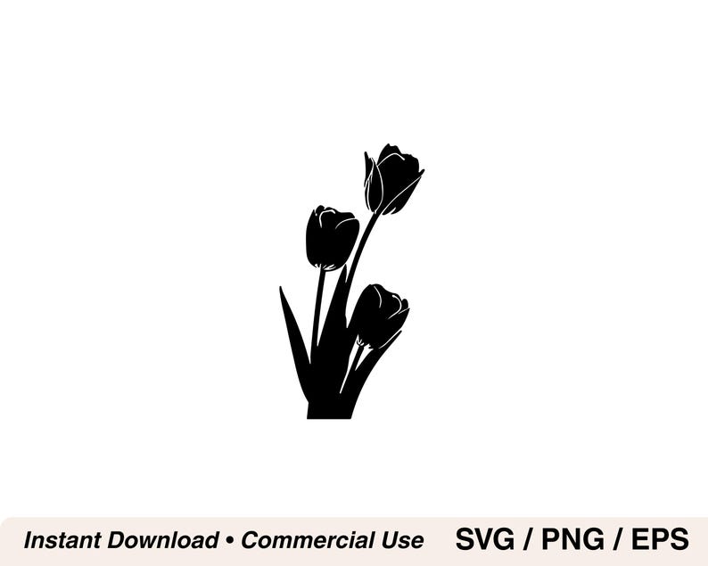 Tulip SVG Bundle, Spring Floral Clipart, Botanical Designs, Cricut ...