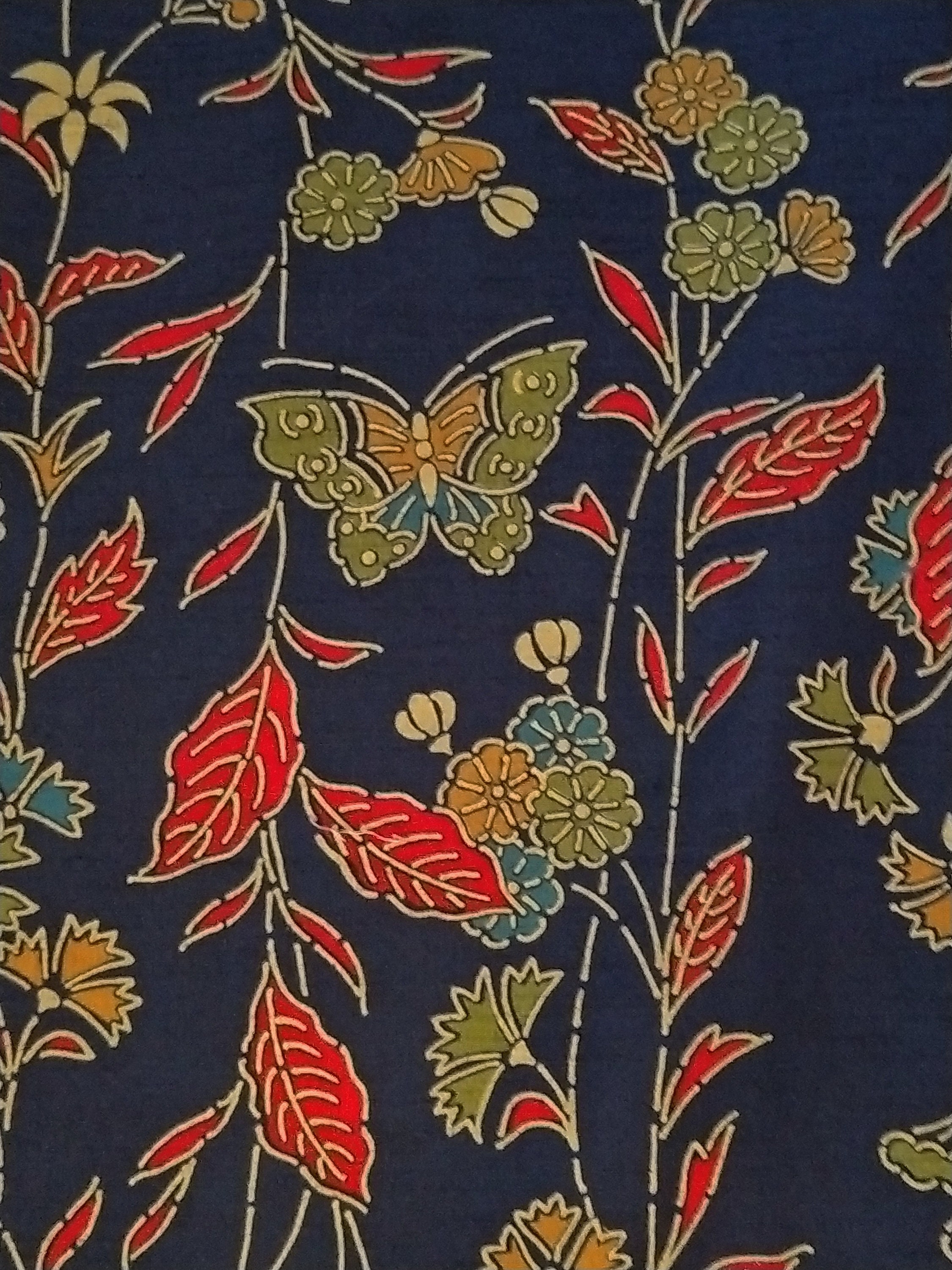 Vintage Japanese wool kimono fabric 152 cm x 36 cm butterflies ...