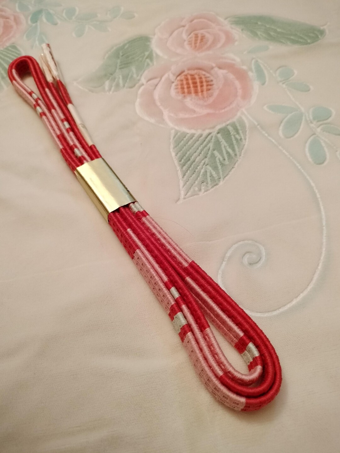 Vintage Japanese Silk Kumihimo Obi-jime Cord for Obi Flat Dark and Pale ...