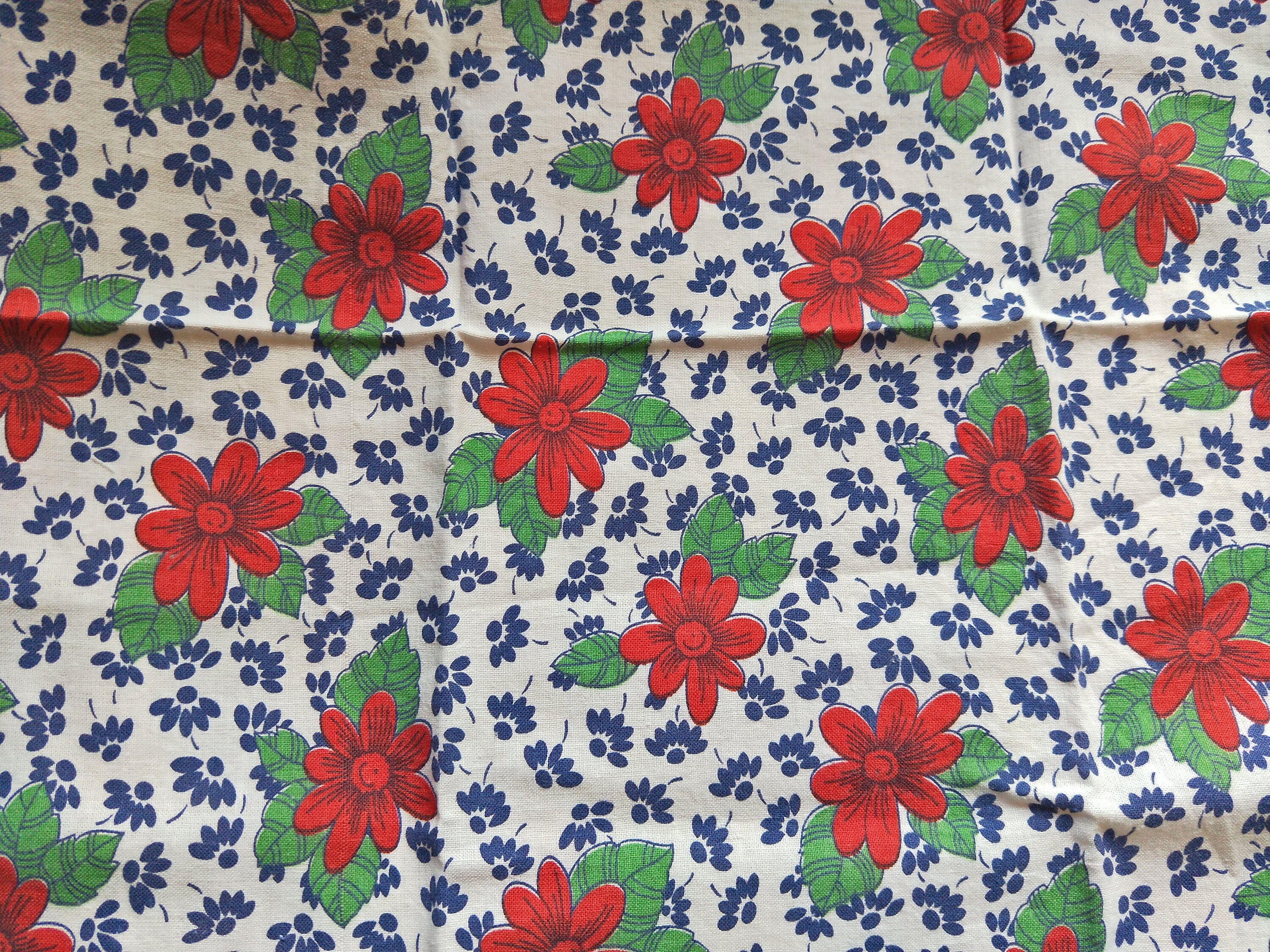 Vintage American Feed sack fabric fat quarter 18 x 22' cotton floral ...