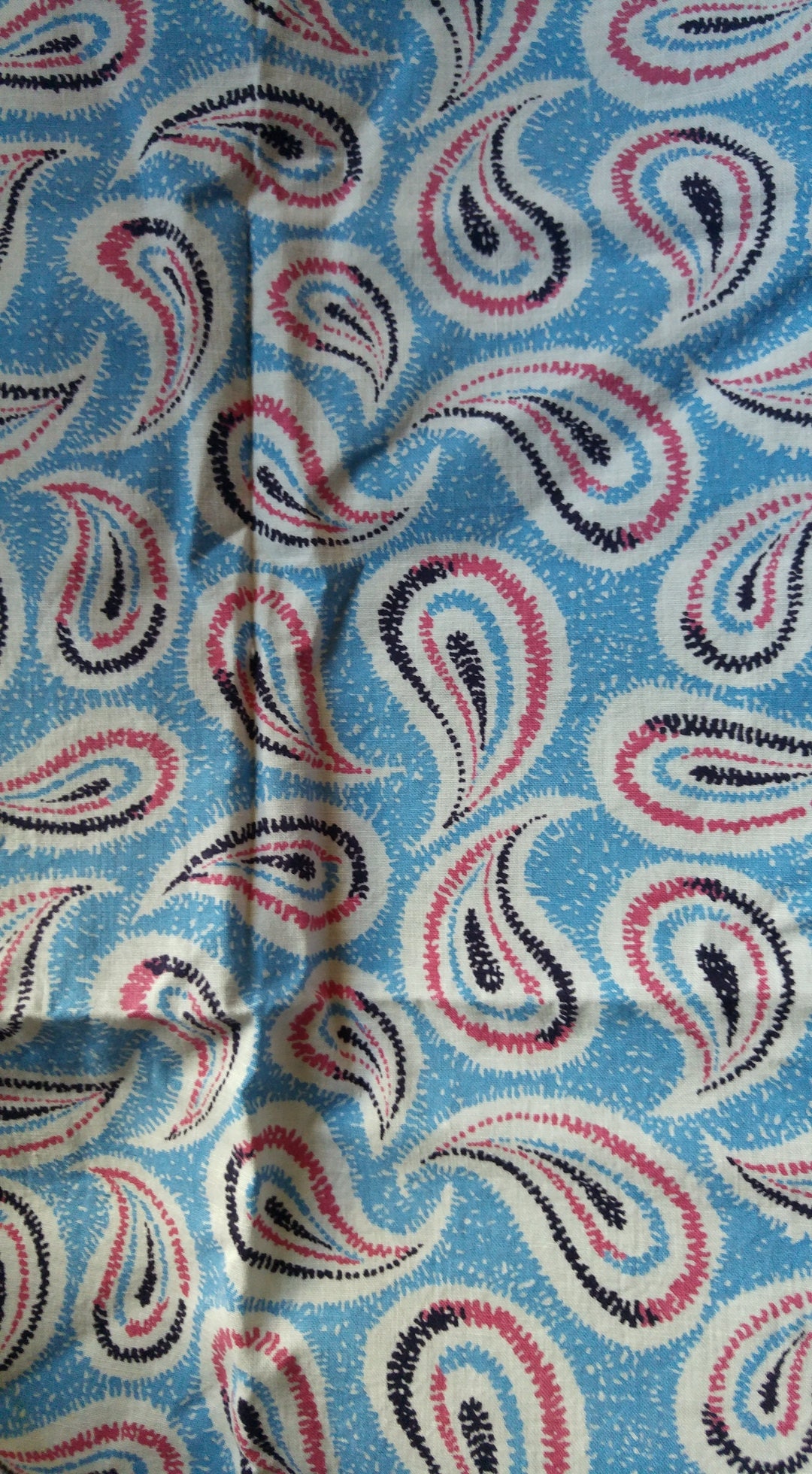 Vintage American Feed sack fabric fat quarter 18 x 22' cotton Paisley ...