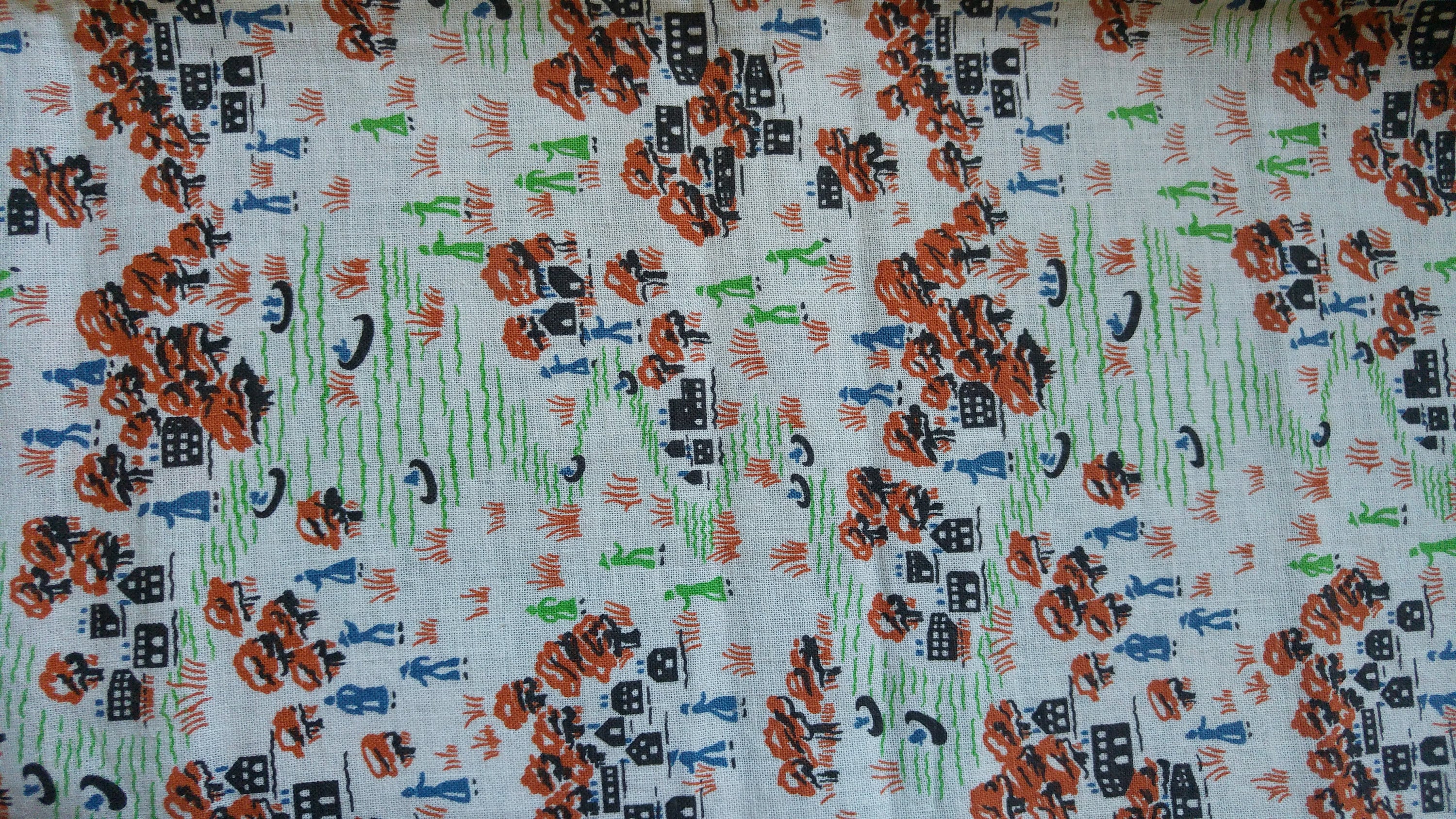 Vintage American Feed sack fabric fat quarter 18 x 22' cotton novelty ...