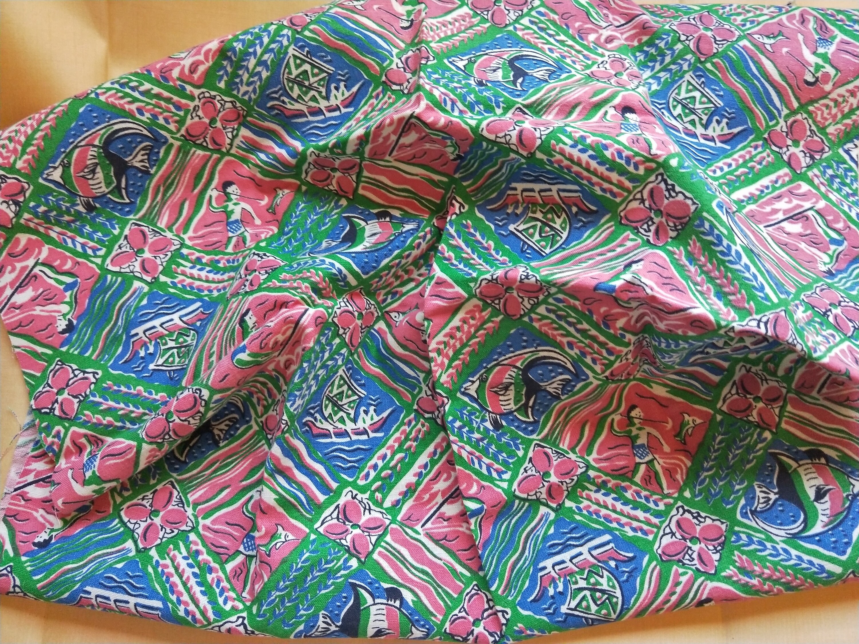 Vintage American Feed sack fabric fat quarter 18 x 22' cotton Hawaii ...