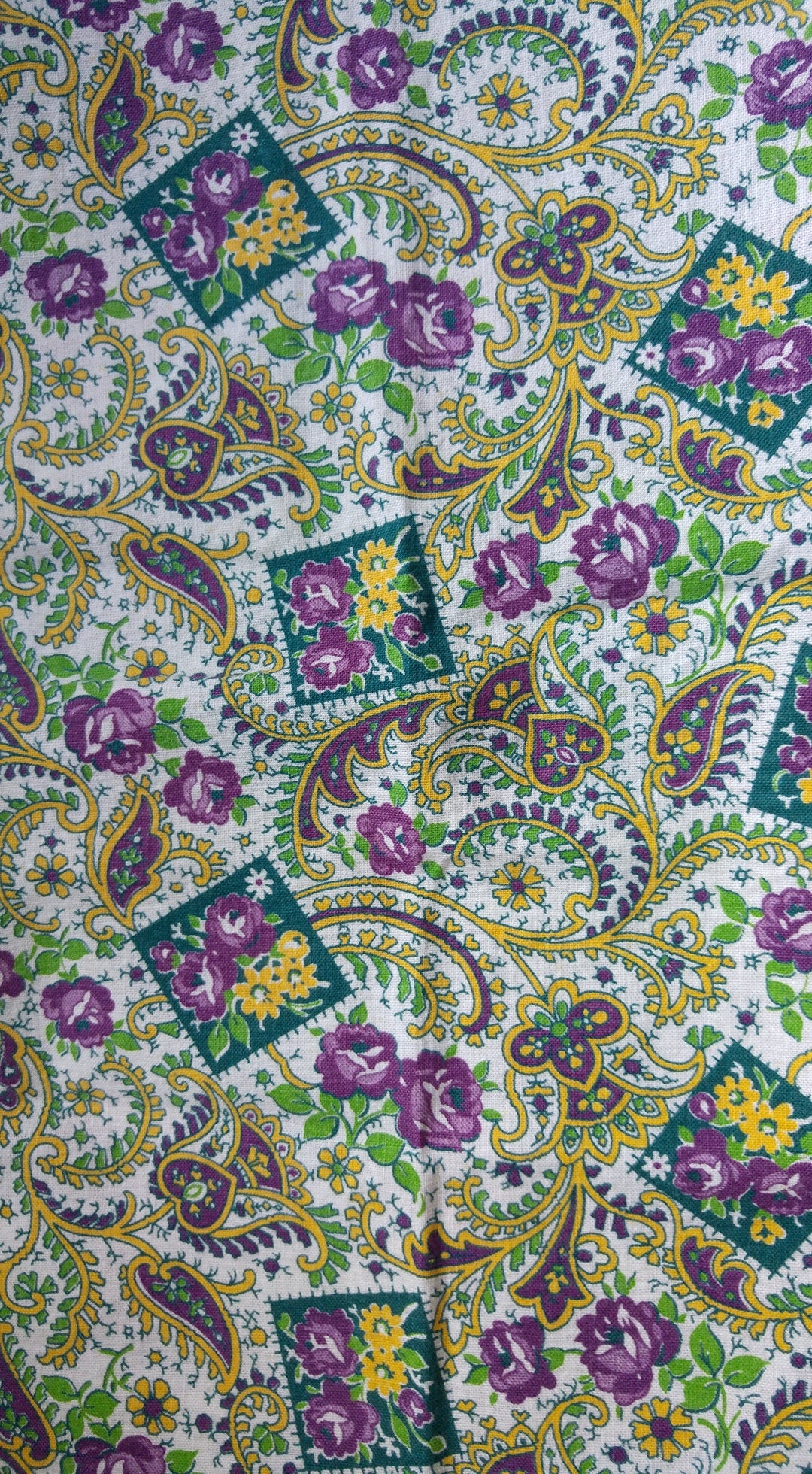 Vintage American Feed sack fabric fat quarter 18 x 22' cotton Paisley ...