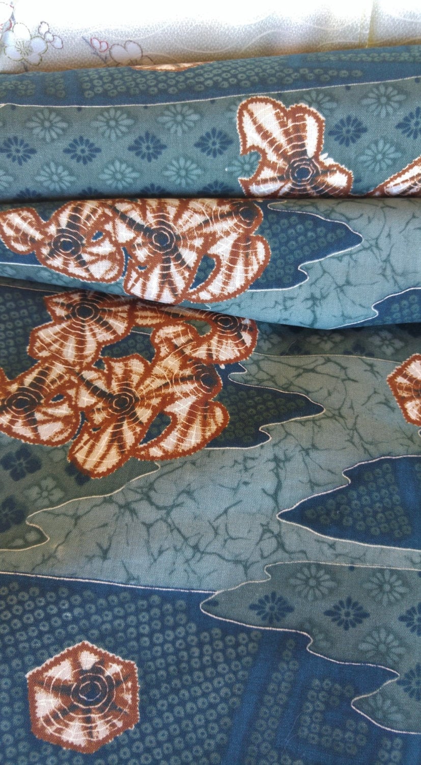 Vintage Japanese wool kimono fabric 92 cm x 36 cm juban light weight ...