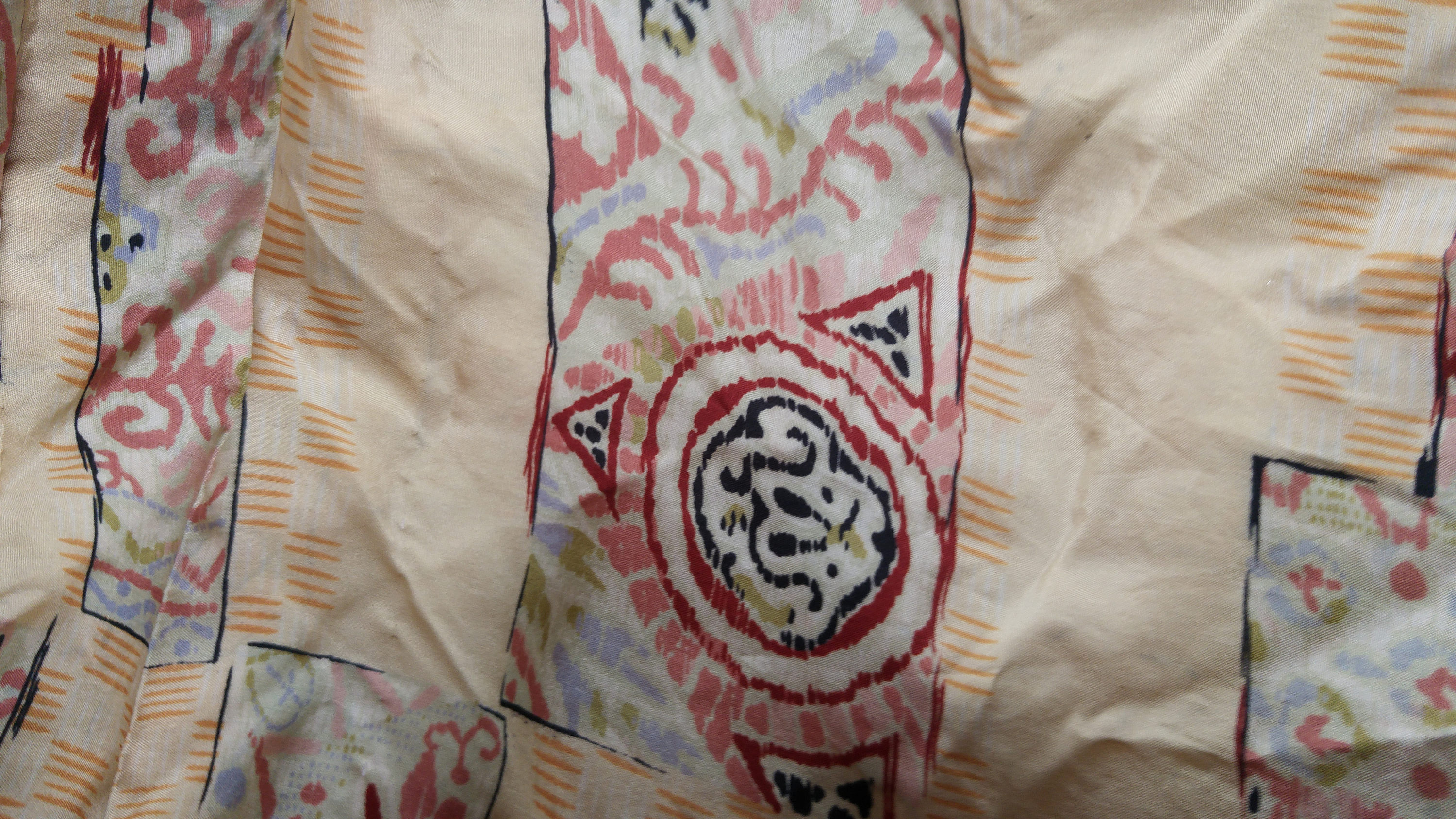 Vintage Japanese silk kimono fabric 92 cm x 36 cm lightweight juban ...