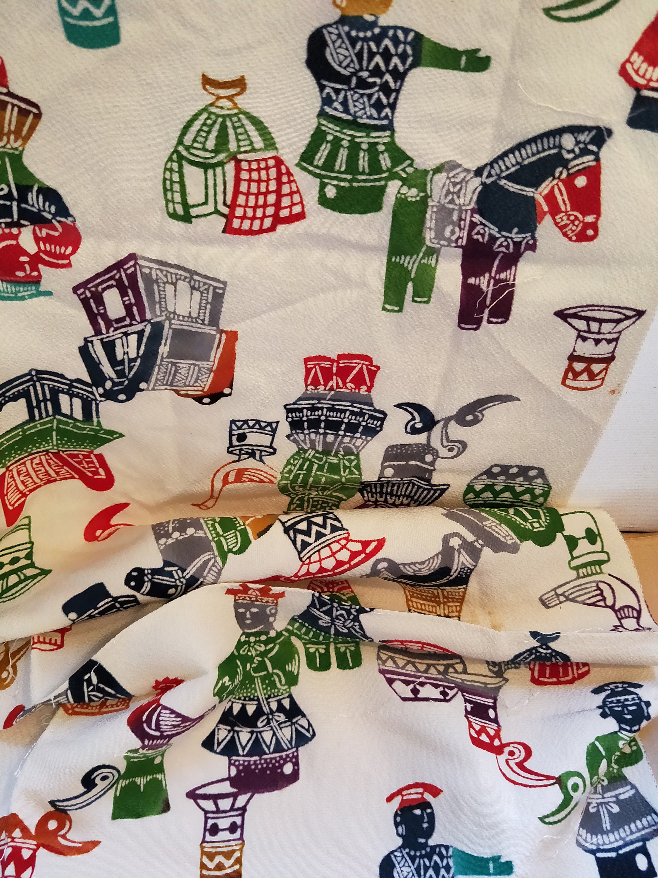 Vintage Japanese silk kimono fabric 140 cm x 36 cm soft crepe cream ...