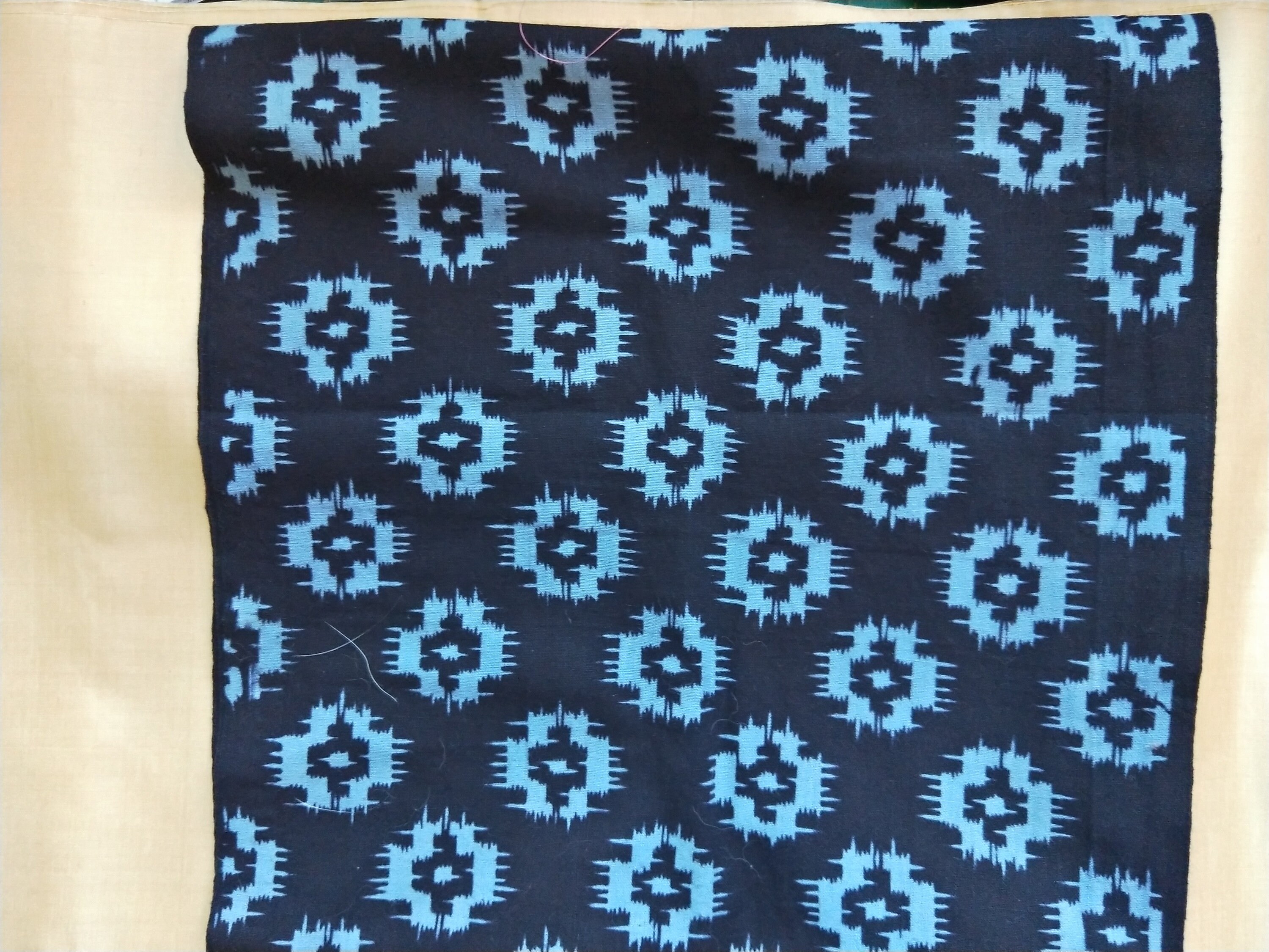 Vintage Japanese boro cotton kimono cloth ikat woven indigo fabric ...