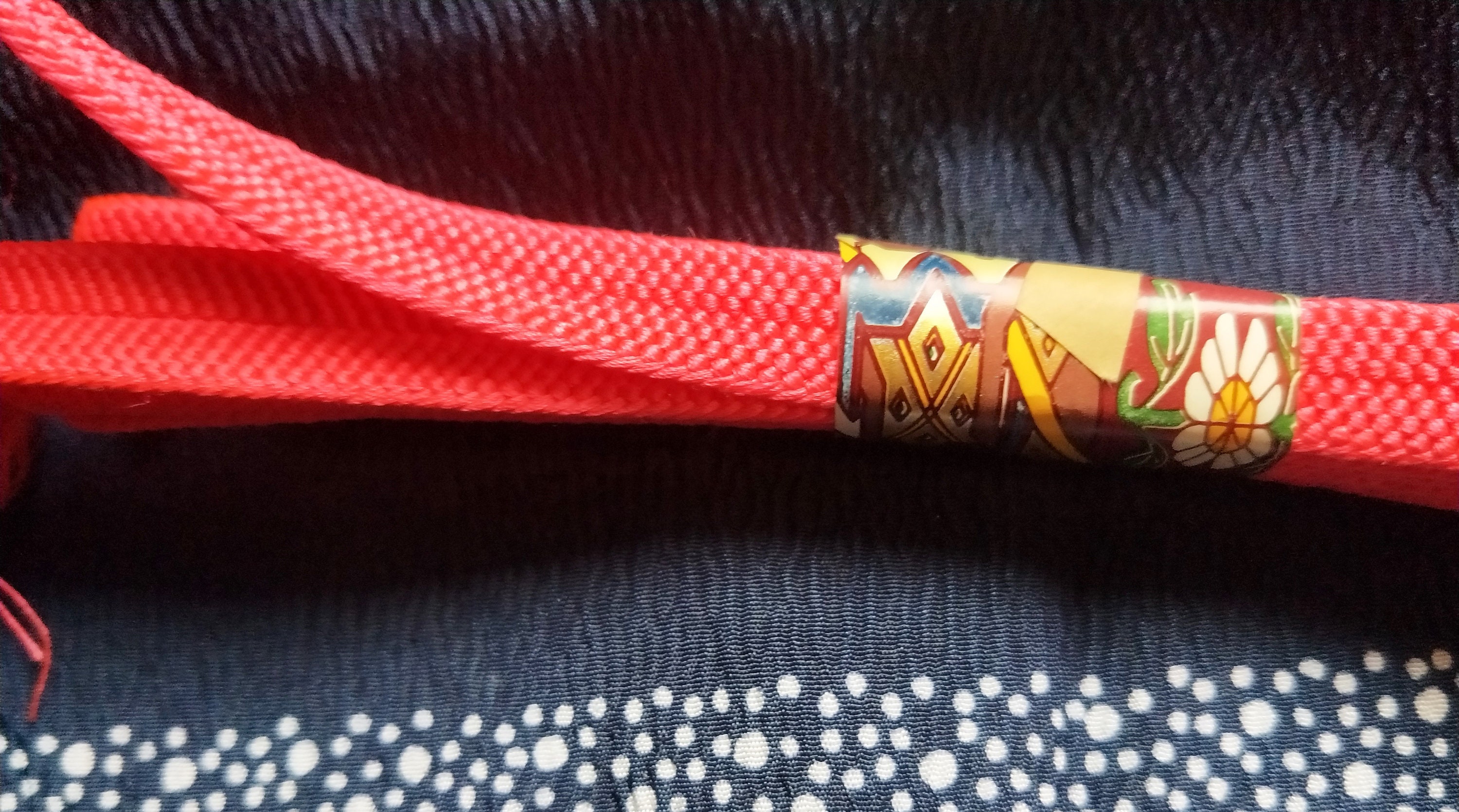 Vintage Japanese silk kumihimo obijime cord for obi neon cerise pink ...