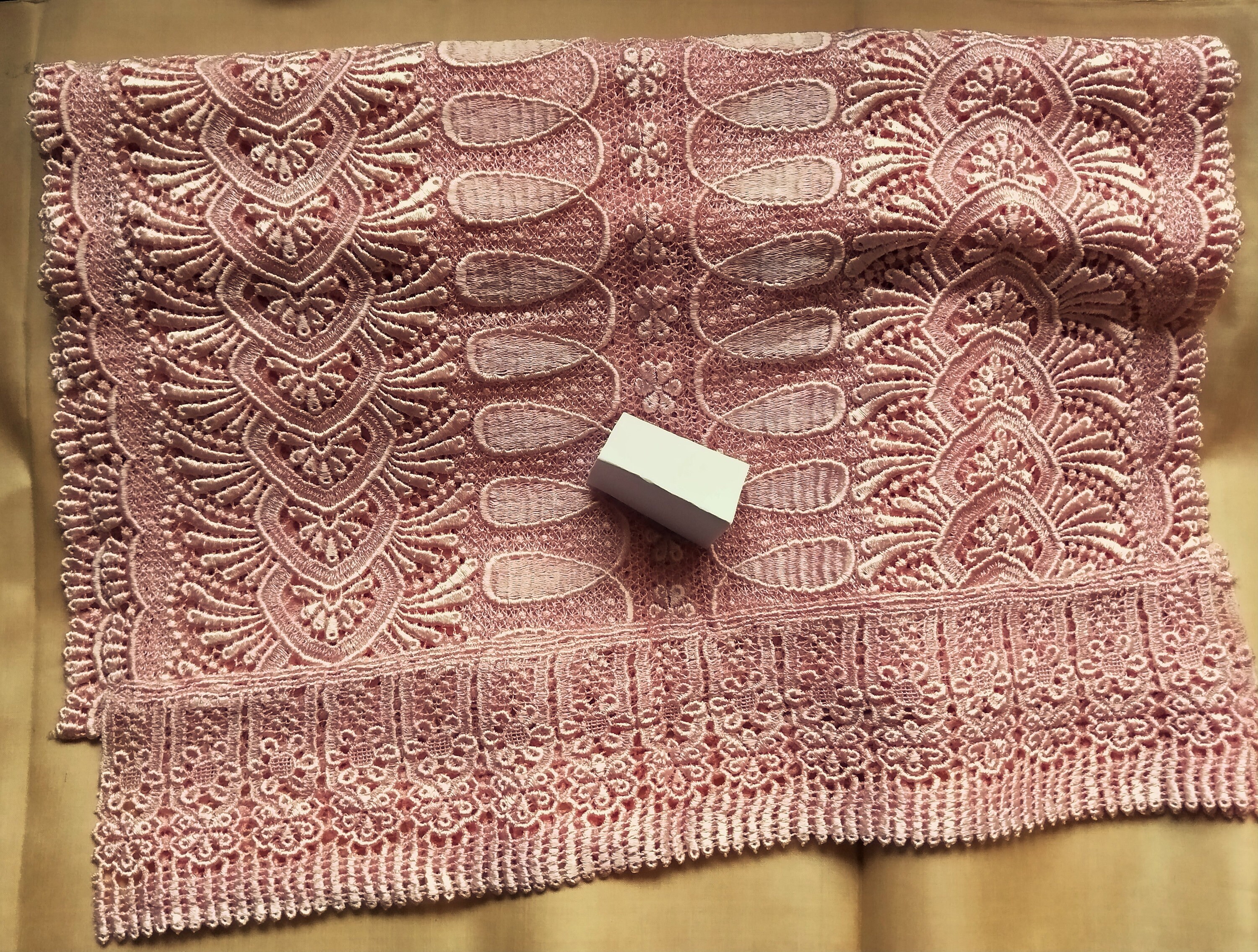 Vintage Japanese lace shawl for kimono Shell pink lace interlocking ...