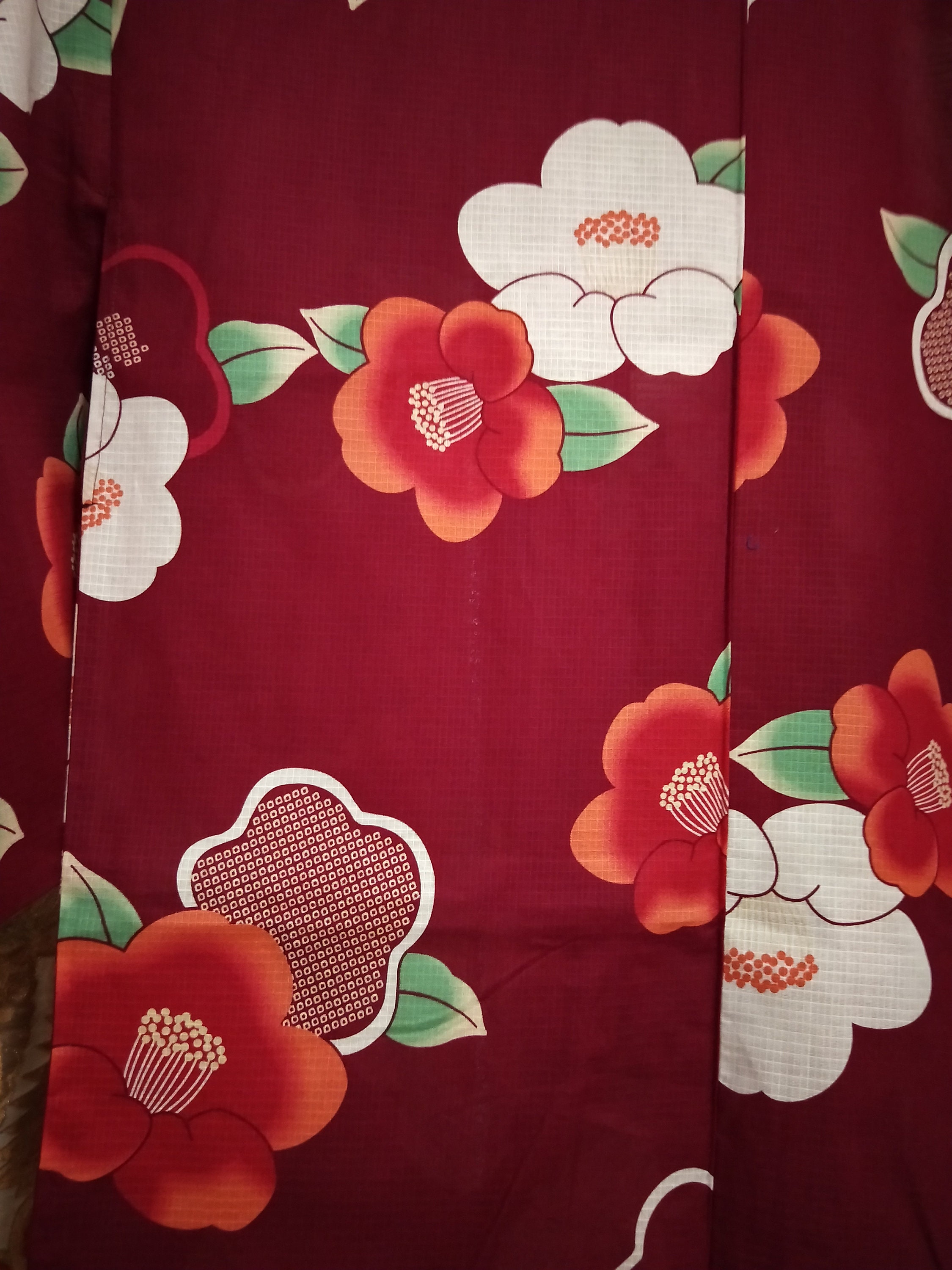 New Japanese cotton yukata kimono flowers floral . 100% cotton for ...