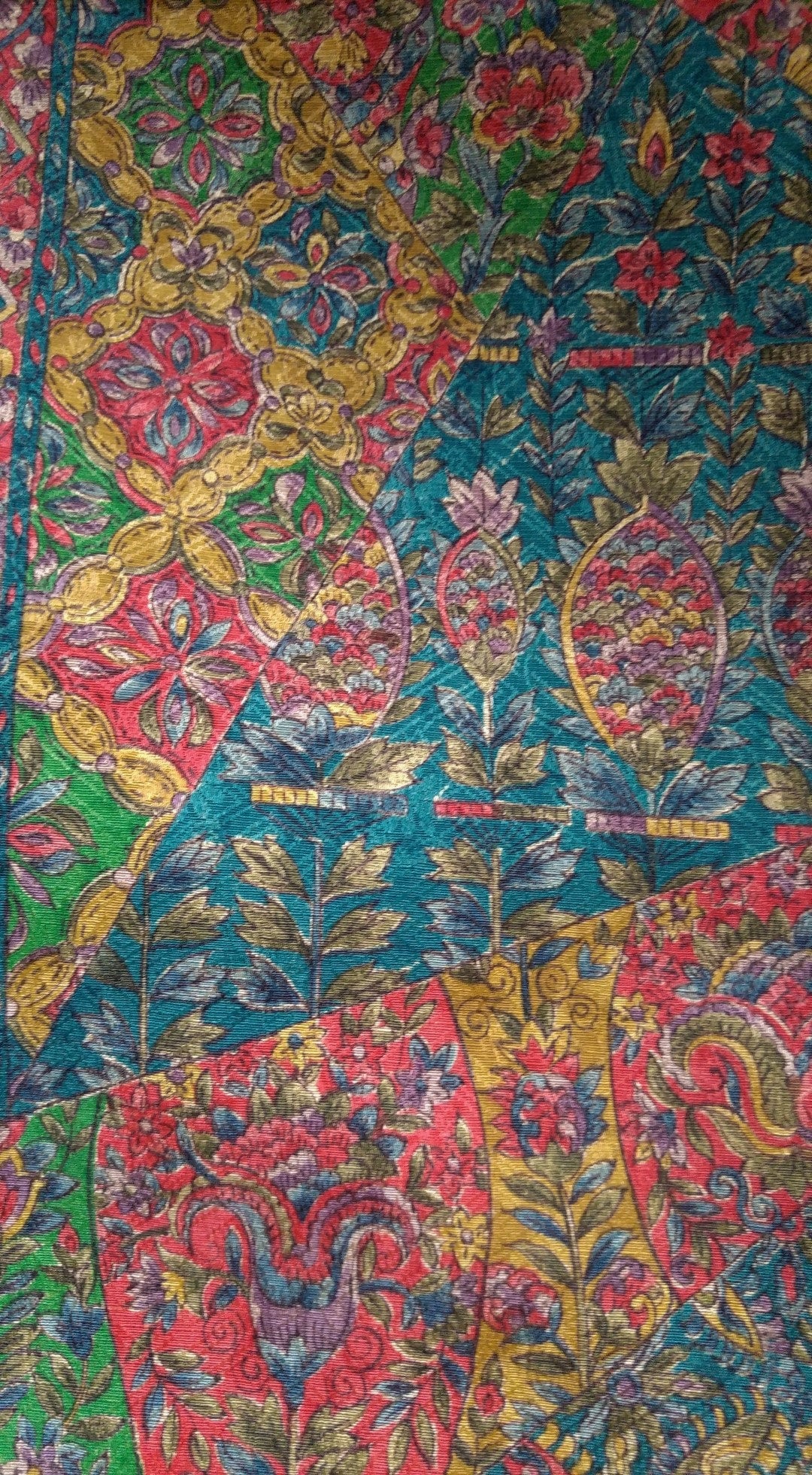 Vintage Japanese silk kimono fabric 92 cm x 36 cm stiff crepe sarassa ...