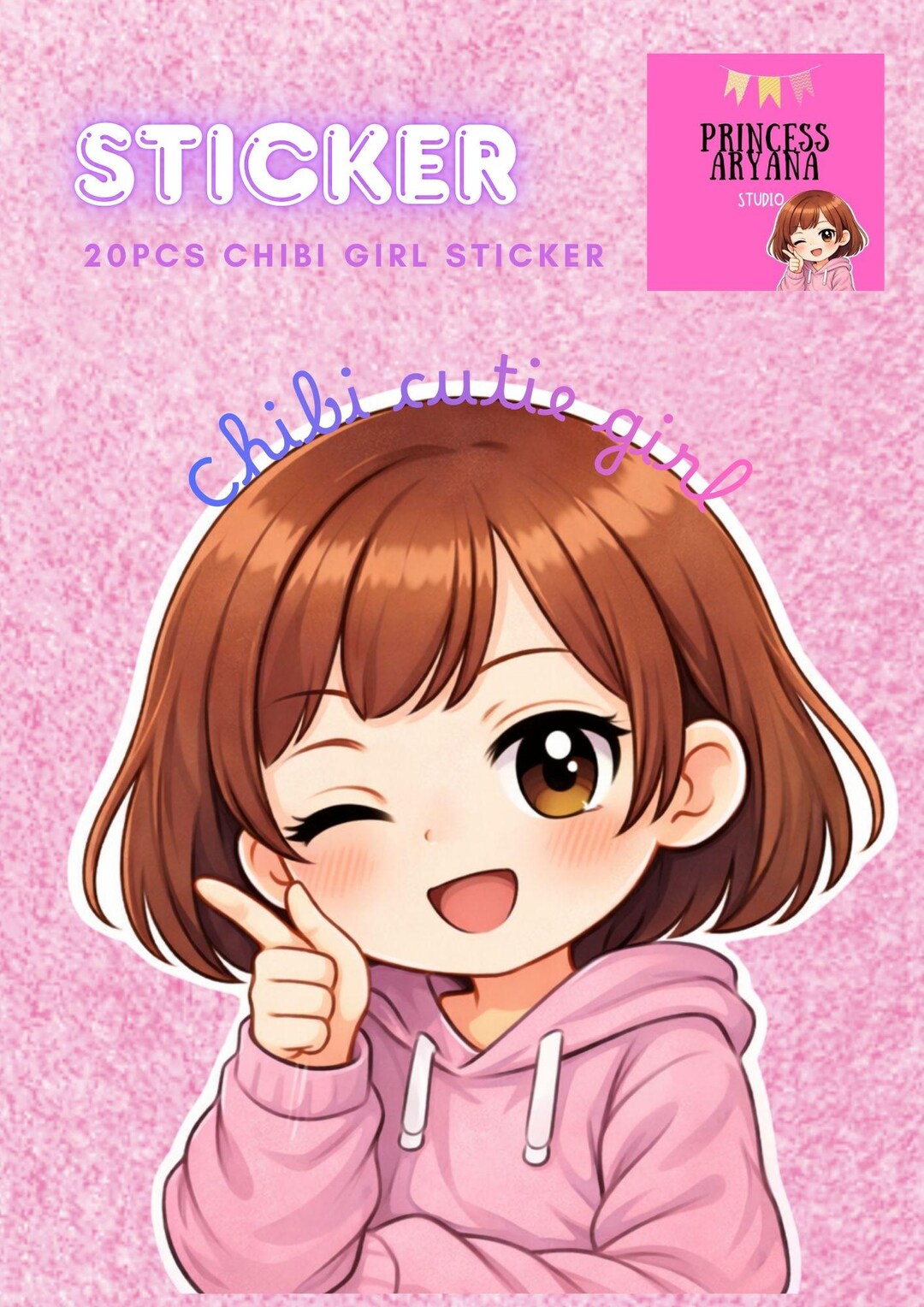 Chibi Girl Mood Stickers Cute Digital Sticker Pack - Etsy