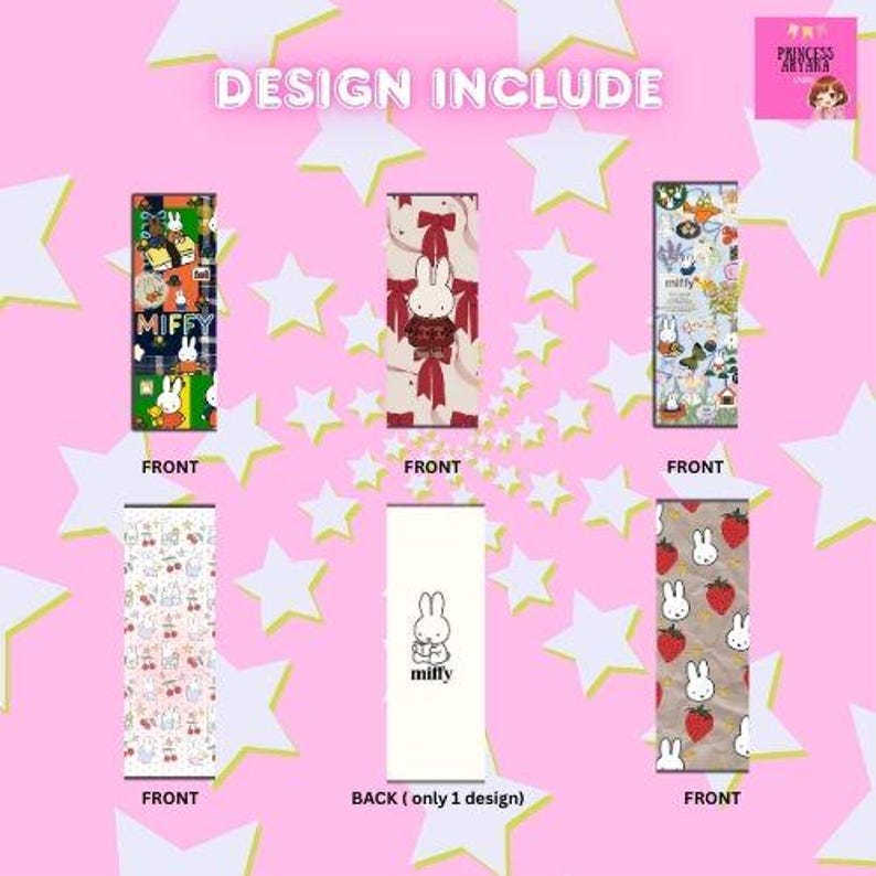 Miffy Printable Bookmarks Digital Cute Bunny - Etsy