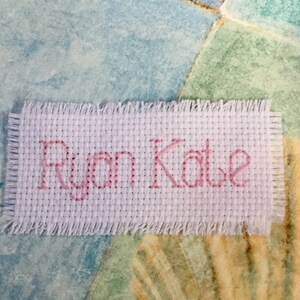 Name Tags, Personalized Name Tags, Monogram, Hand Embroidered Tags - Etsy