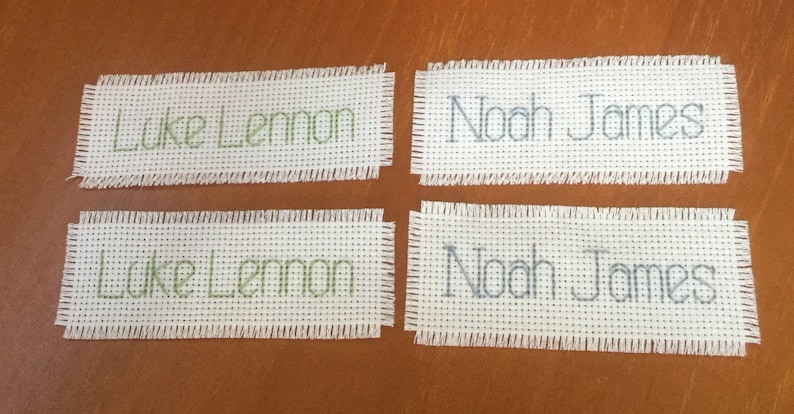 Name tags Personalized Name tags Monogram Hand Embroidered | Etsy