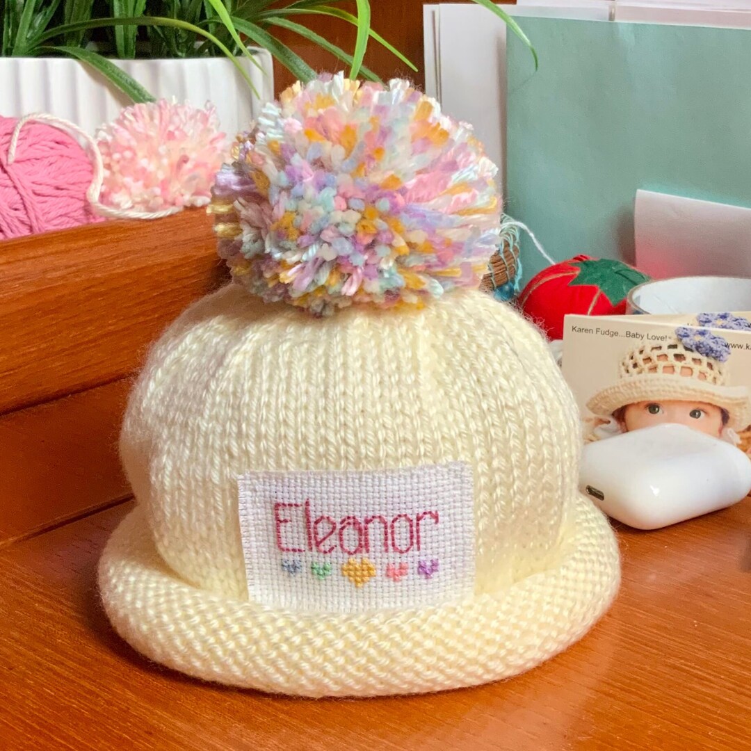 Personalized Preemie Knit Hat: Monogrammed Newborn Gift - Etsy