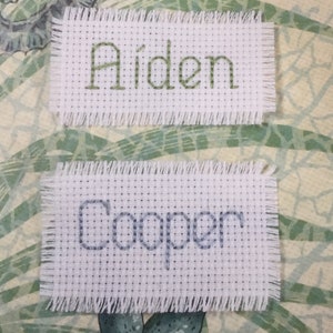 Name Tags, Personalized Name Tags, Monogram, Hand Embroidered Tags - Etsy