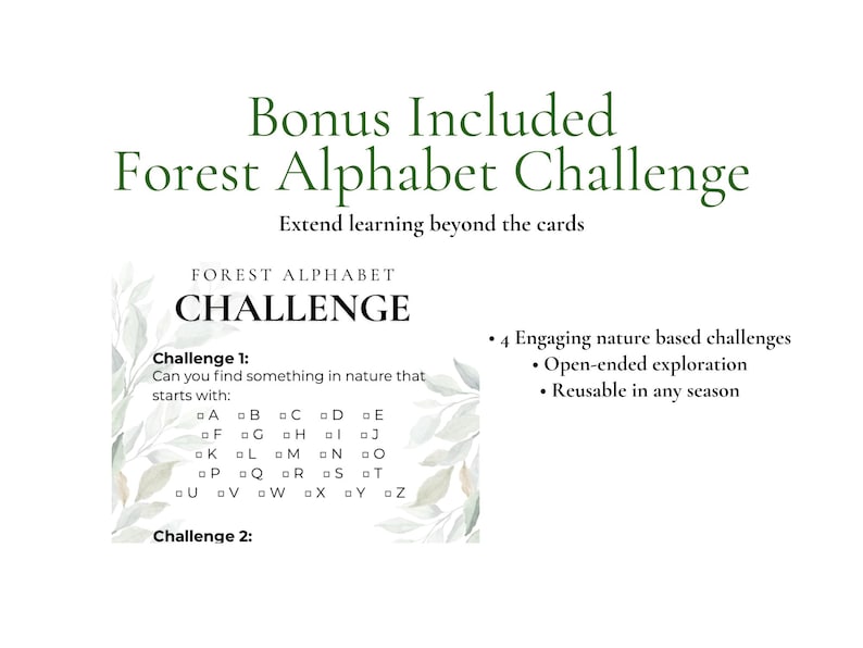 Alphabet Nature Cards Printable – Flash Cards – Forest ABC Learning ...