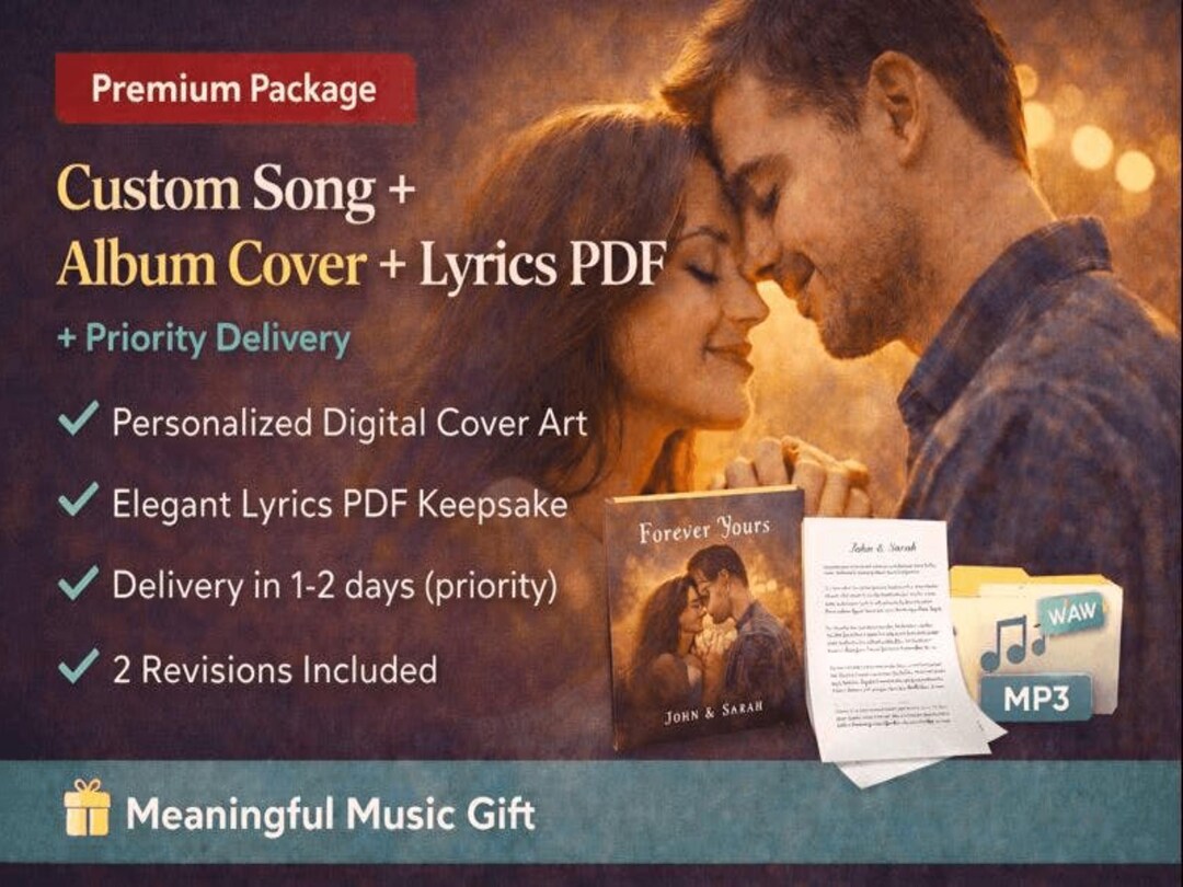 Premium Custom Song + Album Cover + Lyrics PDF | Personalized Music ...