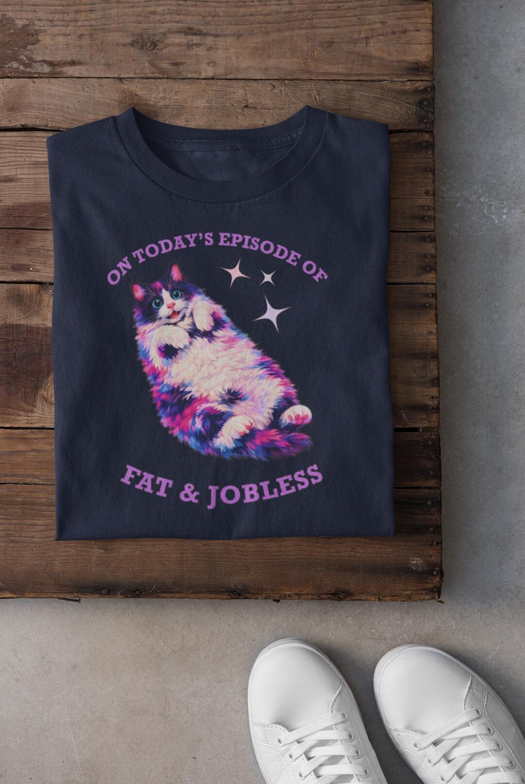 Funny Fat Cat SVG | Jobless Meme Design (digital Download) - Etsy