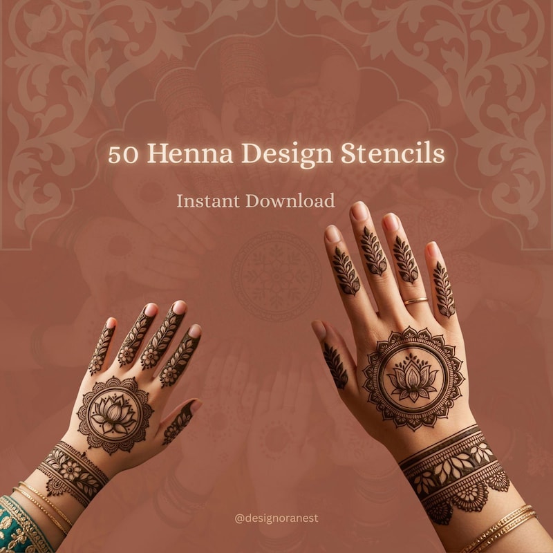 Lotus Henna Design - Etsy