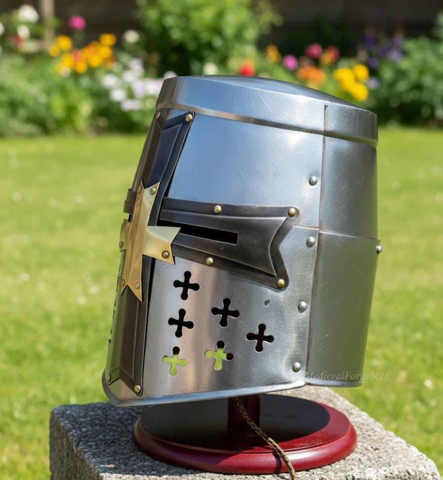 Templar Knight Handmade Medieval Steel Armor for LARP, Renaissance ...