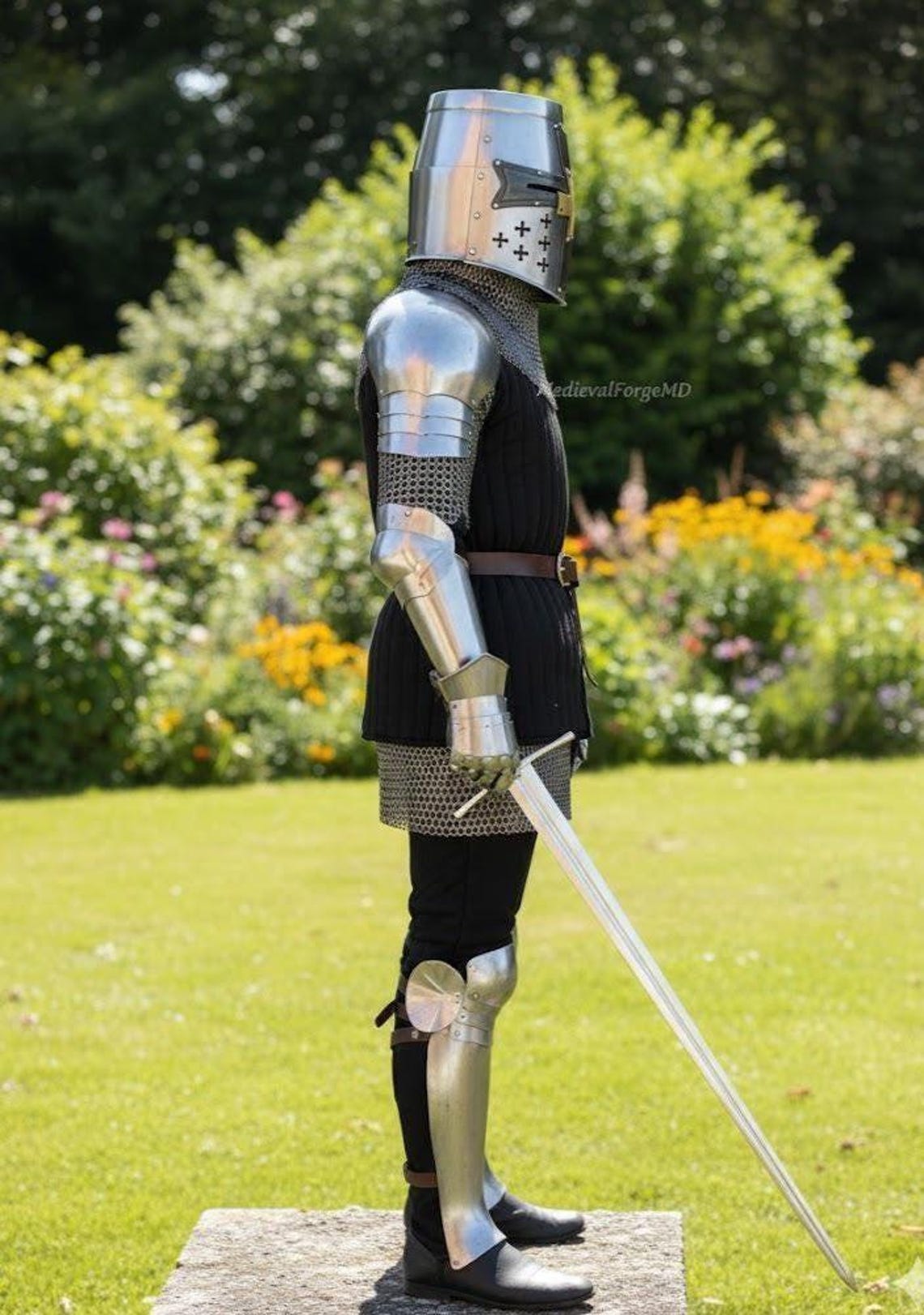Templar Knight Handmade Medieval Steel Armor for LARP, Renaissance ...