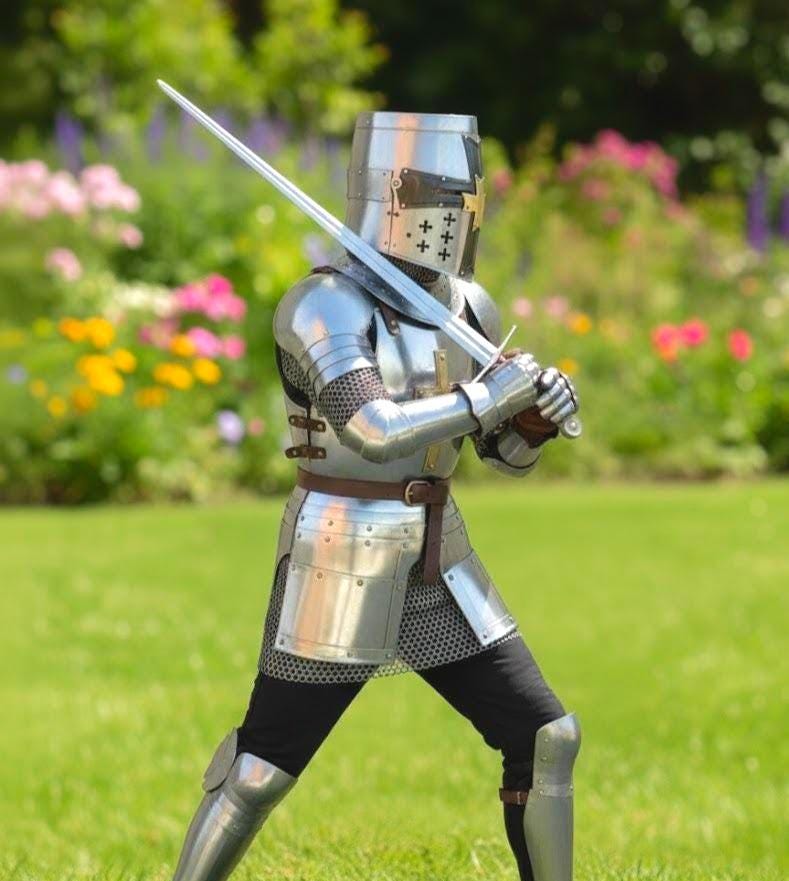 Templar Knight Handmade Medieval Steel Armor for LARP, Renaissance ...