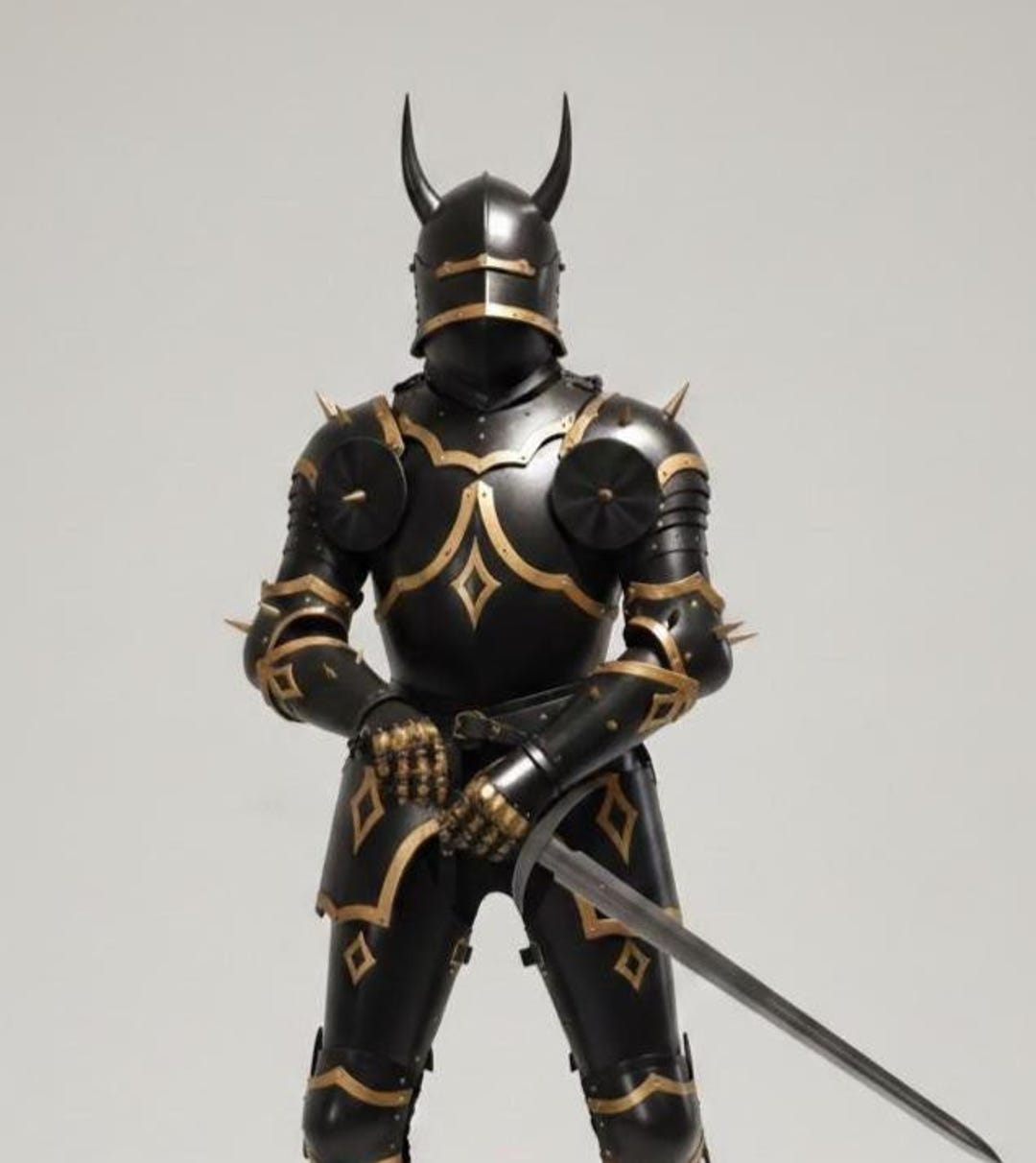 Black Knight Armor With Spikes Gothic Medieval Full Body Armor ...