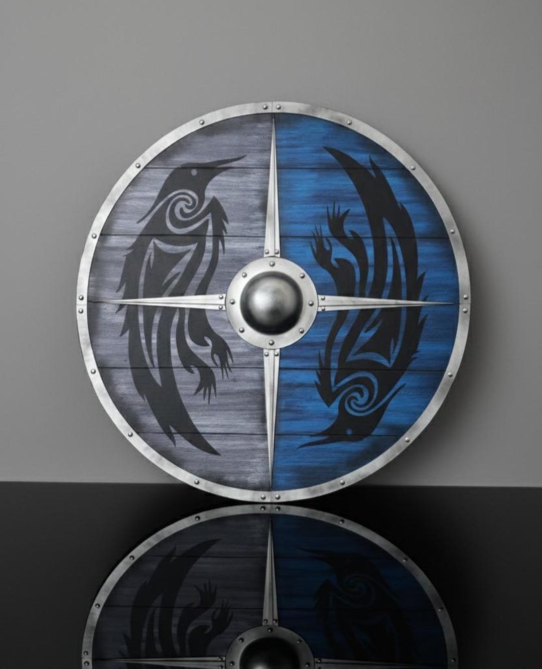 Viking Raven Handcrafted Norse Round Shield, Wall Decor, LARP Cosplay ...