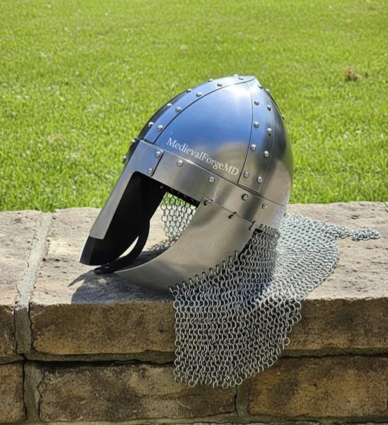 Viking Chainmail Medieval Warrior Helmet | Gothic Armor Prop ...