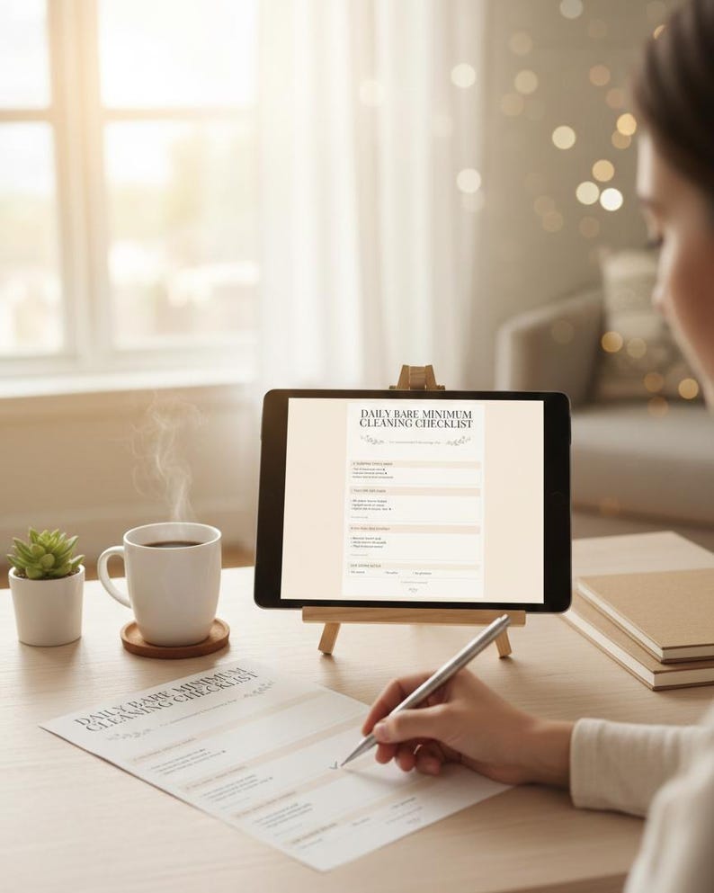 Daily Cleaning Checklist Printable | Minimalist Home Reset (PDF ...