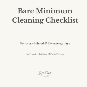 Bare Minimum Cleaning Checklist - Etsy