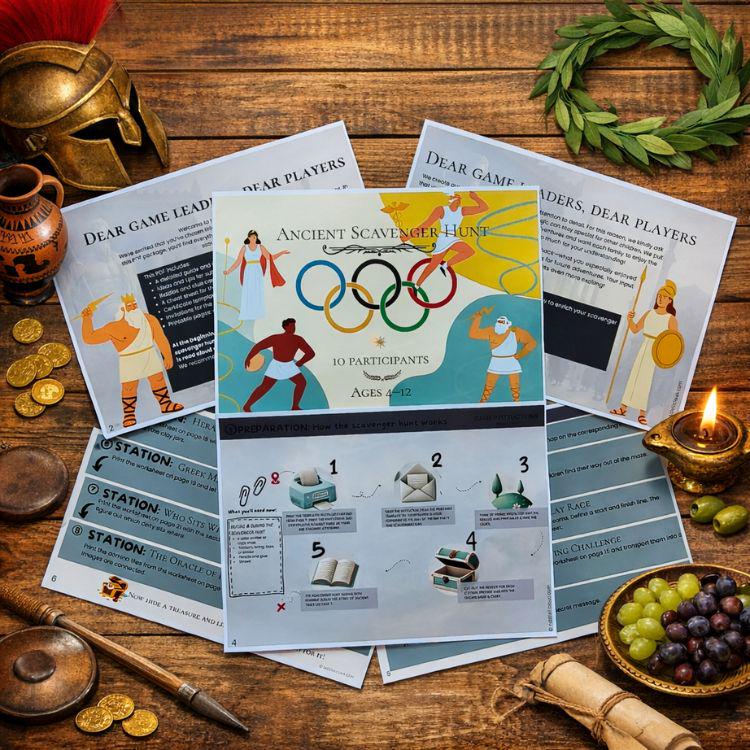 Ancient Greece Scavenger Hunt for Kids Ages 4-6 | Greek Gods Treasure ...